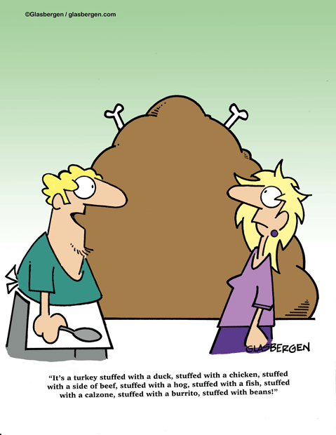 stuffed turkey Archives - Glasbergen Cartoon Service